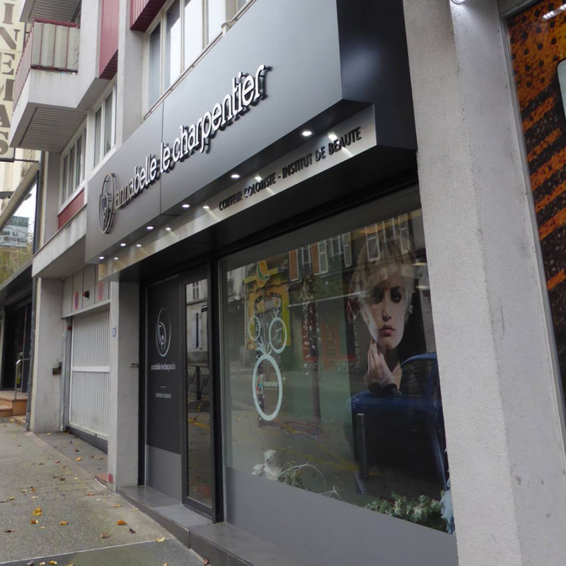 Signalétique enseigne salon esthétique coiffure - Annabelle Le Charpentier